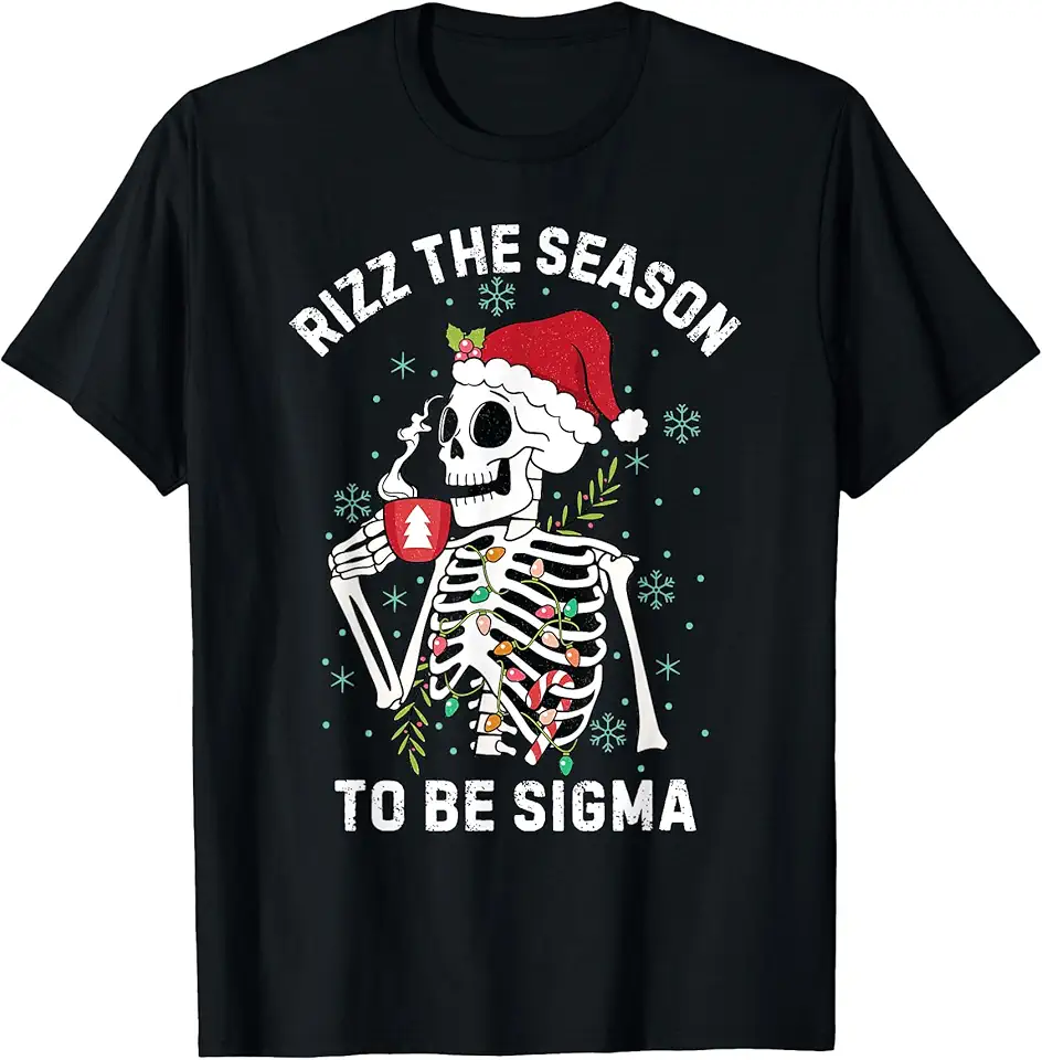 Rizz The Season Funny Christmas Slang Gen Alpha Teacher T-Shirt ...