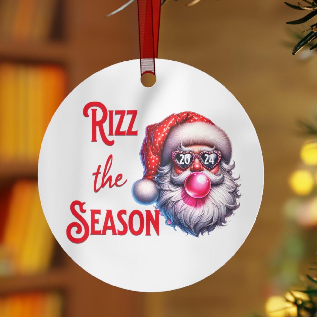 Rizz the Season 2D Flat Ornament 2025, Hip Santa Swagger, Teen Slang ...