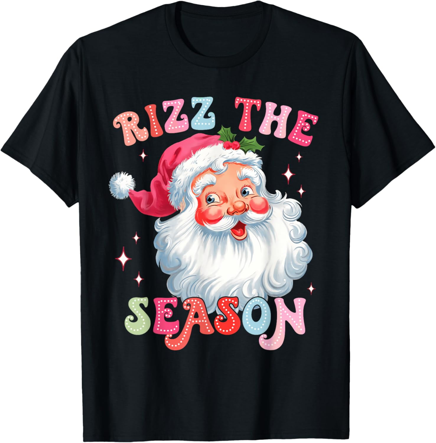 Rizz the Season Funny Christmas Rizzmas Santa Claus Rizzler T-Shirt ...