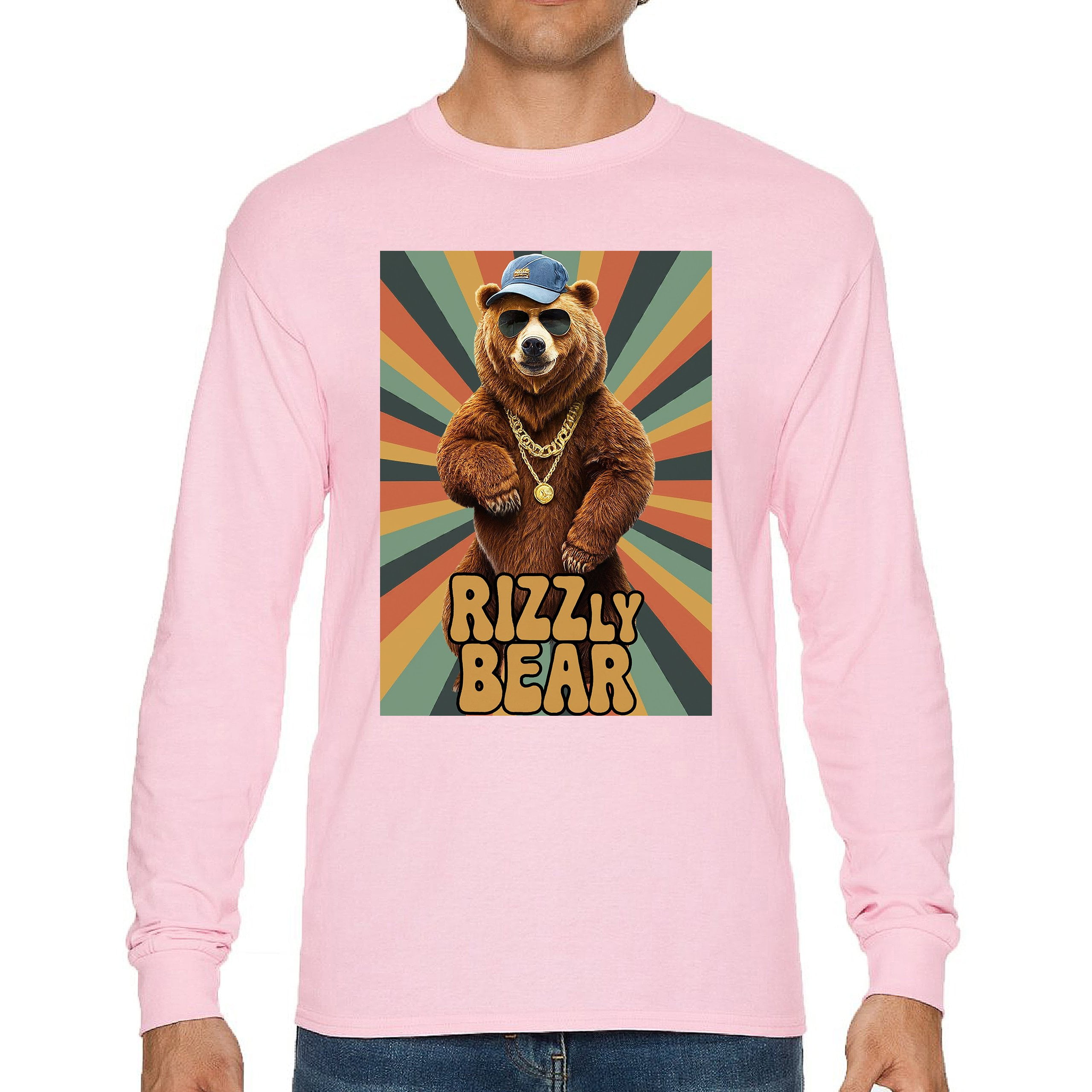 Rizzly Bear Funny Long Sleeve T-shirt Charisma Pun Charming Meme ...