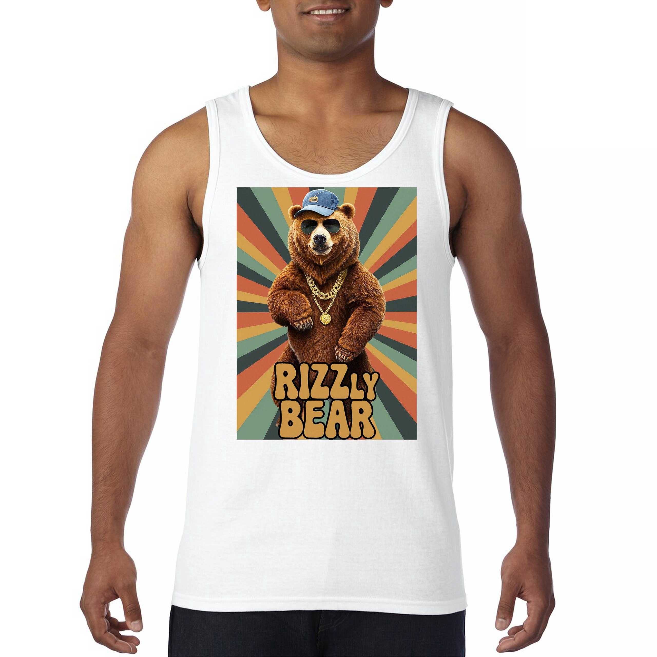 Rizzly Bear Funny Tank Top Charisma Pun Charming Meme Grizzly Flirting ...