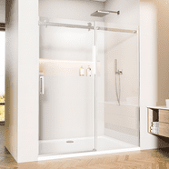 Anzzi Kahn 76"H x 60"W Frameless Sliding Shower Door, Clear Glass ...