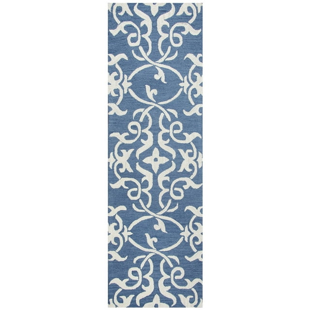 Rizzy Home Blue Runner Rug In Wool 2'6" x 8' - Walmart.com