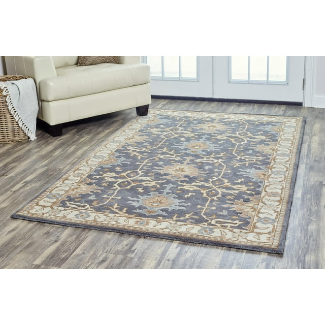 Rizzy Home CW9392 Charcoal 8' x 10' Hand-Tufted Area Rug - Walmart.com