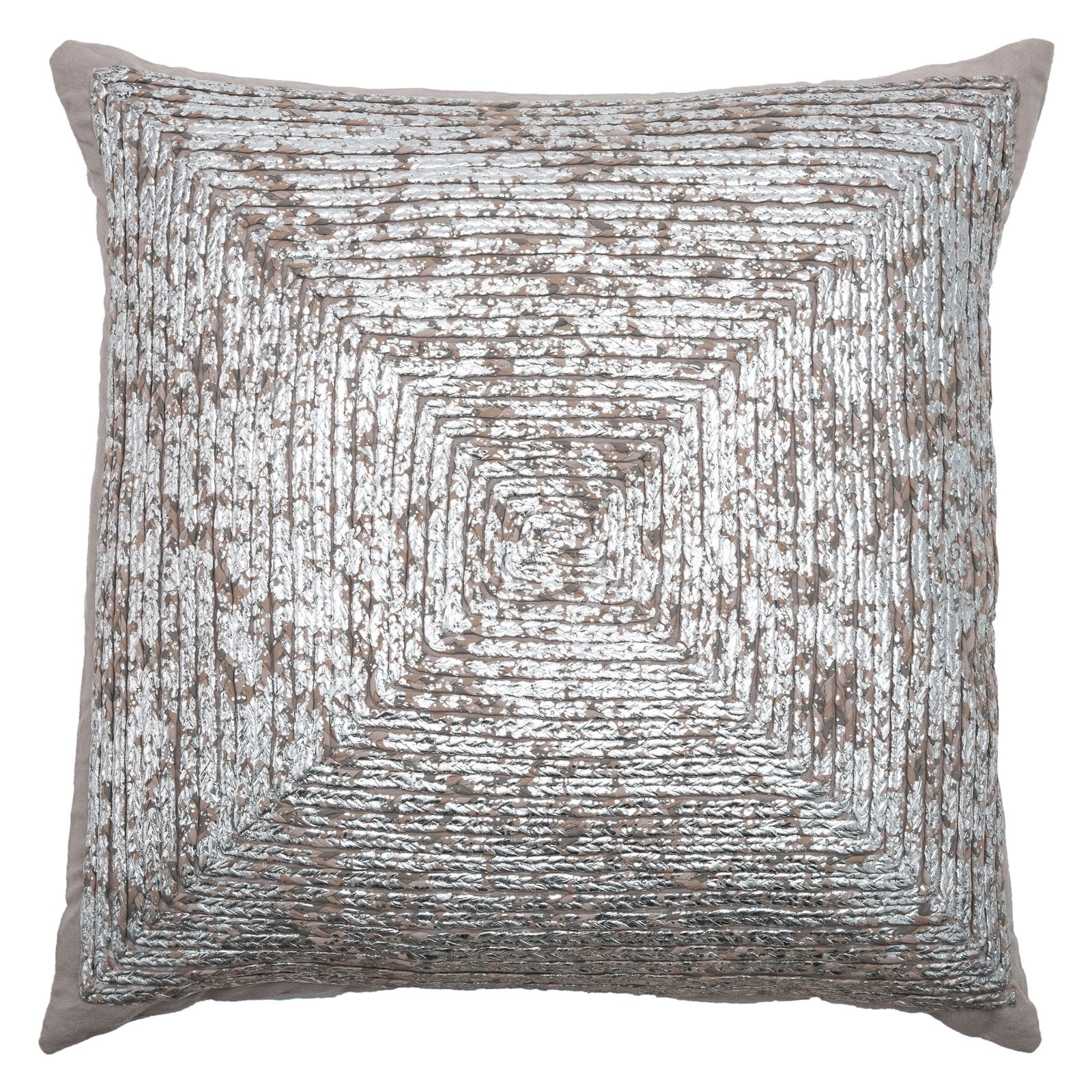 Rizzy Home Decorative Poly Filled Throw Pillow Square 20"X20" Silver ...