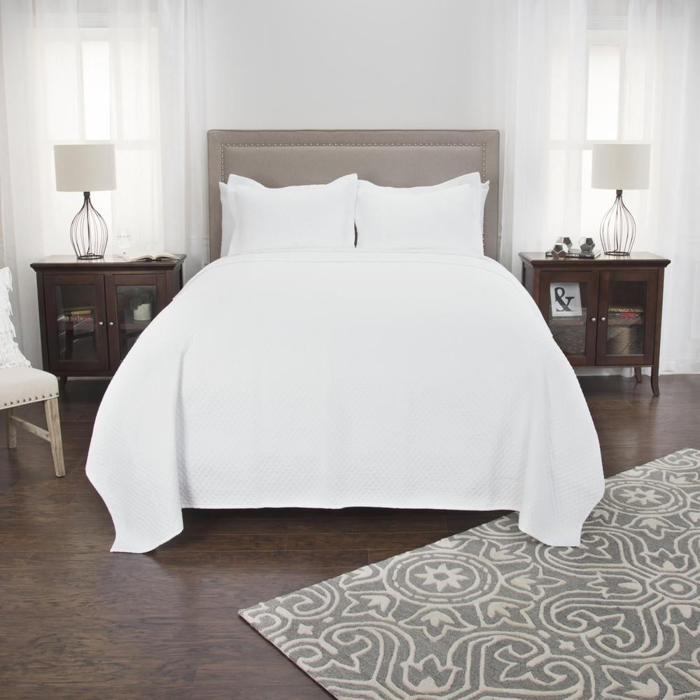 Rizzy Home Lydia Quilted Bedding, King, White - Walmart.com