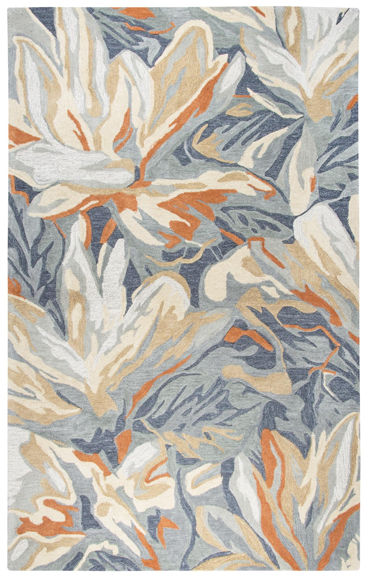 Rizzy Home Mod Blue Abstract Floral Shag Area Rug - 2'6" x 8' - Walmart.com