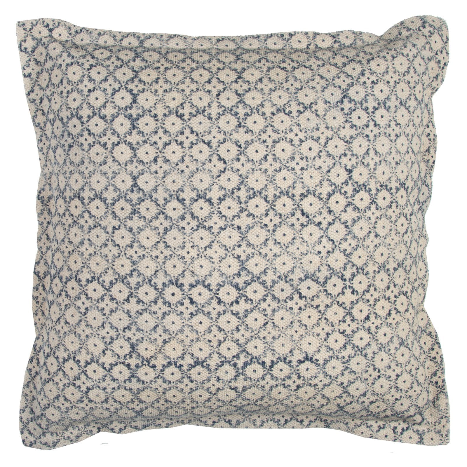 Rizzy Home Neutral Ivory and Blue Geometric Throw Pillow - Walmart.com