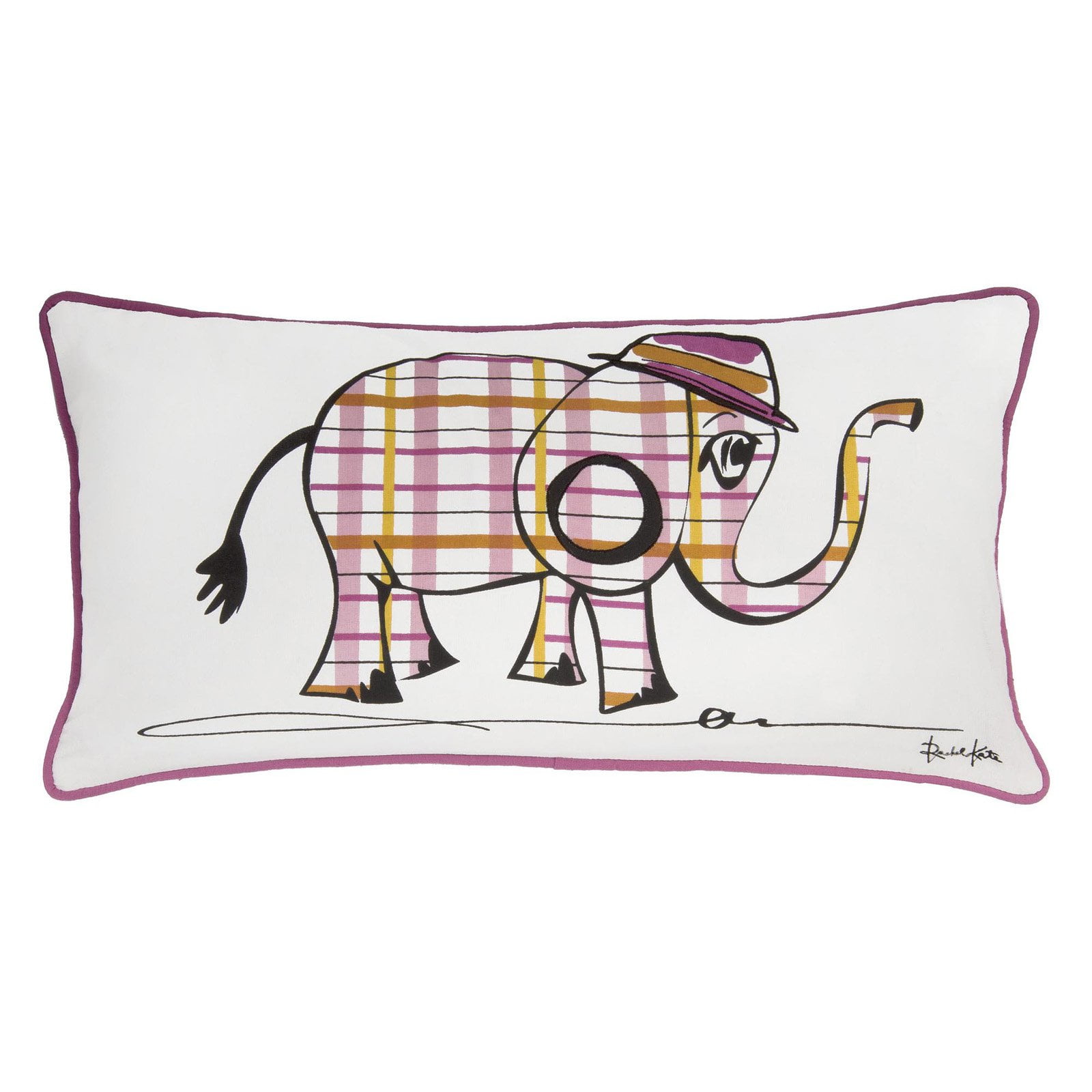 Rizzy Home Rachel Kate Printed Punk Rock Elephant with Corded Trim ...