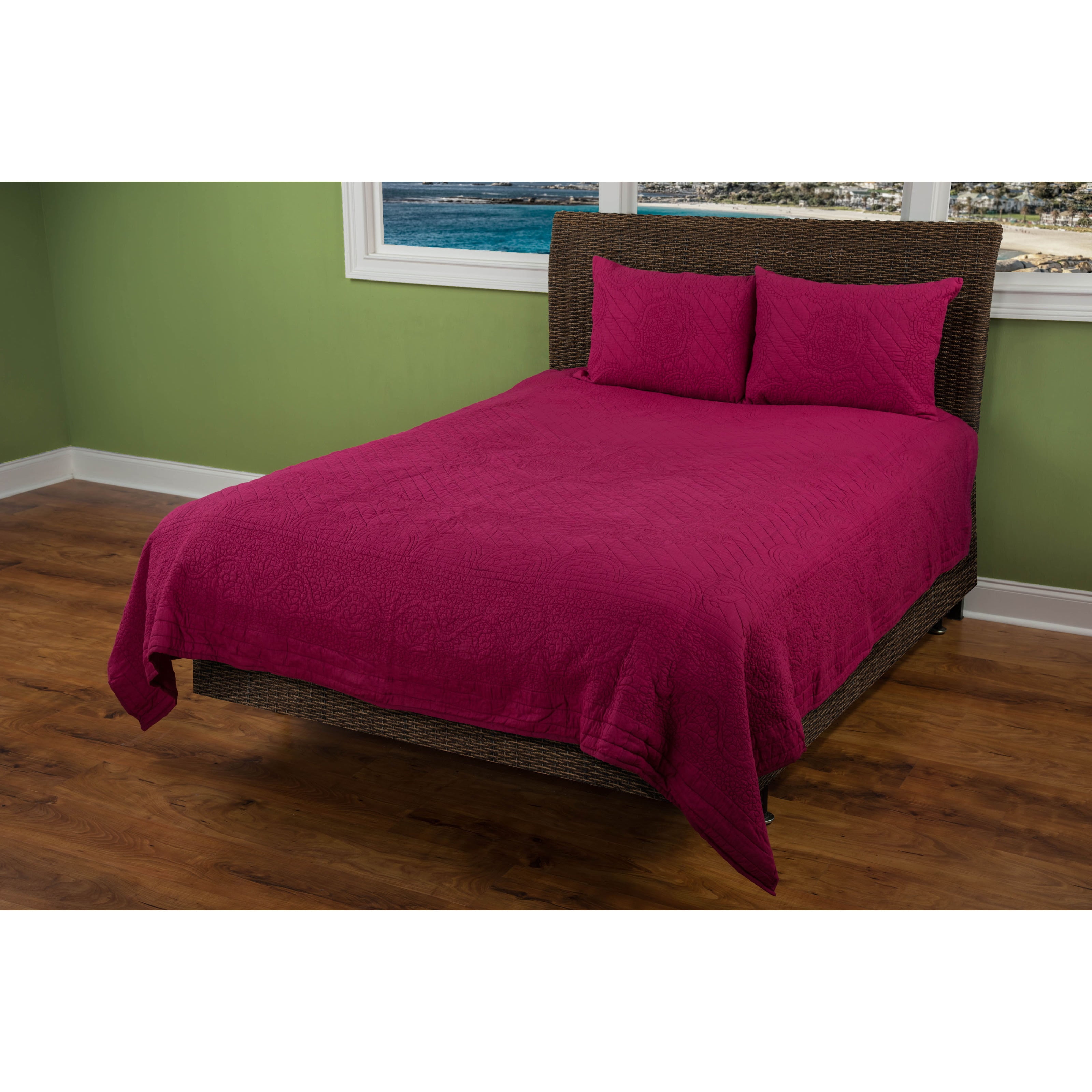 Rizzy Home Raspberry Moroccan Fling Quilt Twin - Walmart.com
