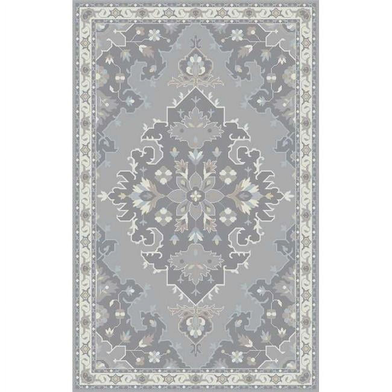 Rizzy Home Resonant Gray Central Medallion Shag 18" x 18" Area Rug ...