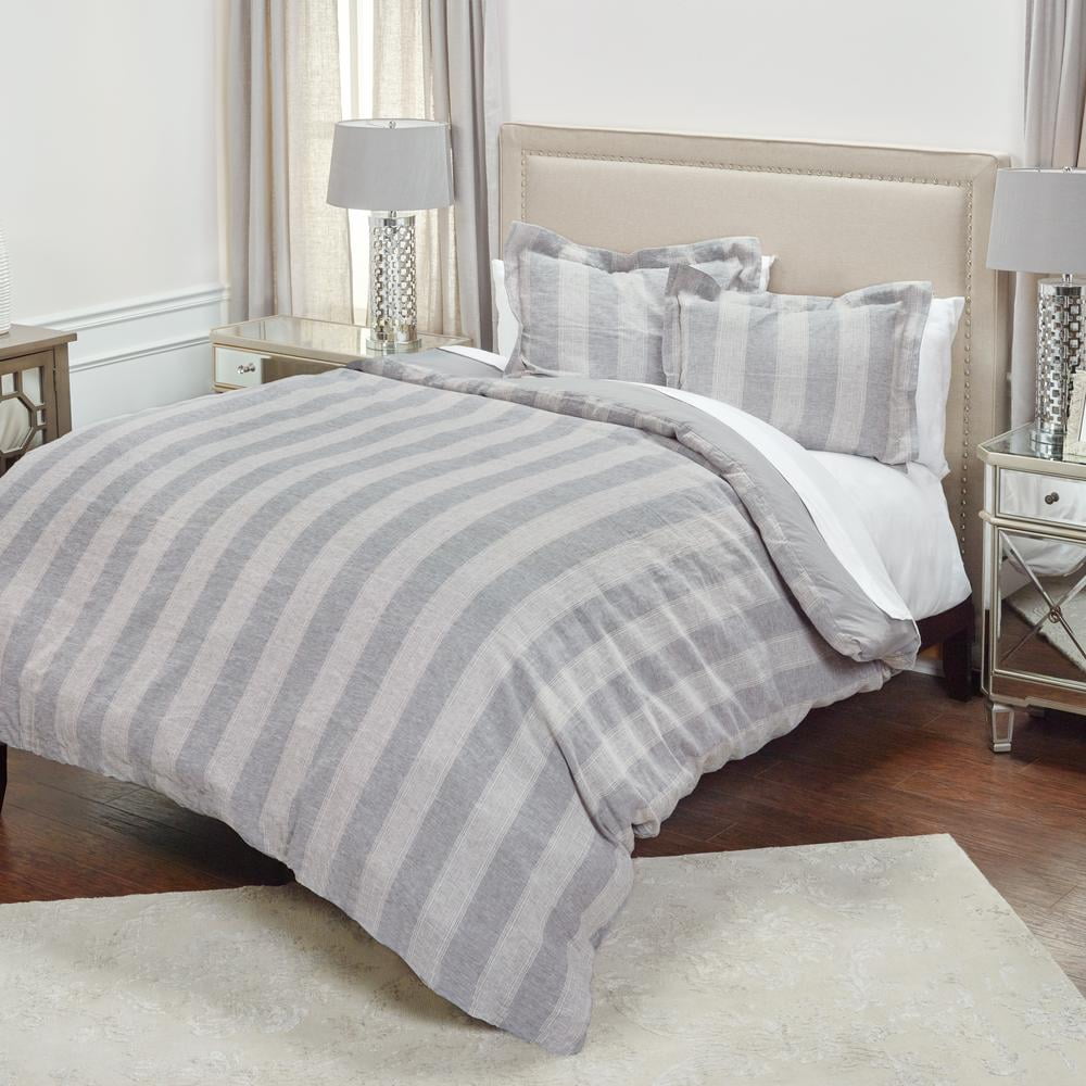 Rizzy Home Stripe Katherine Grace 20" x 26" Linen Standard Sham-Natural ...