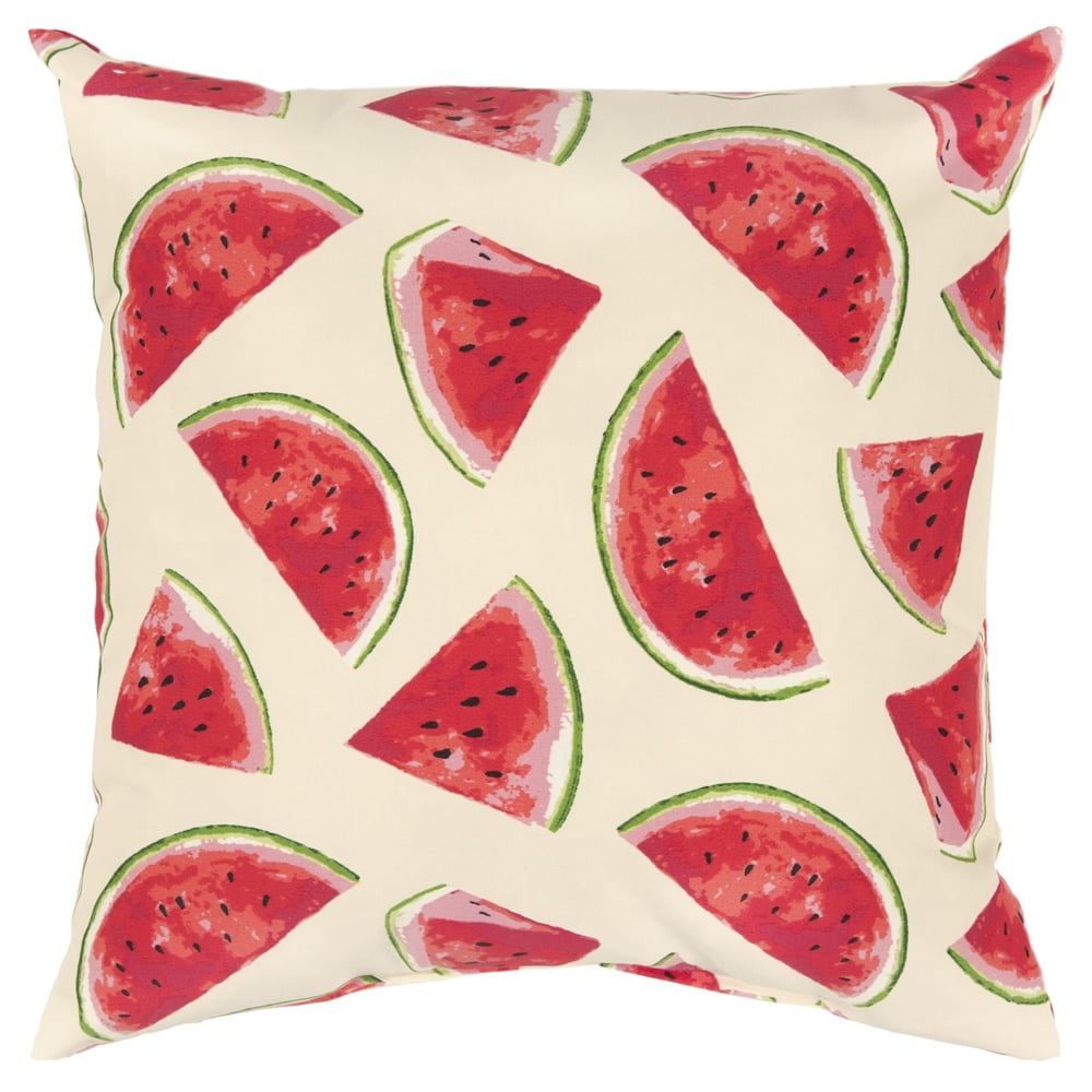 Rizzy Home Throw Pillow TFV127 Transitional White Watermelon Slices 22 ...