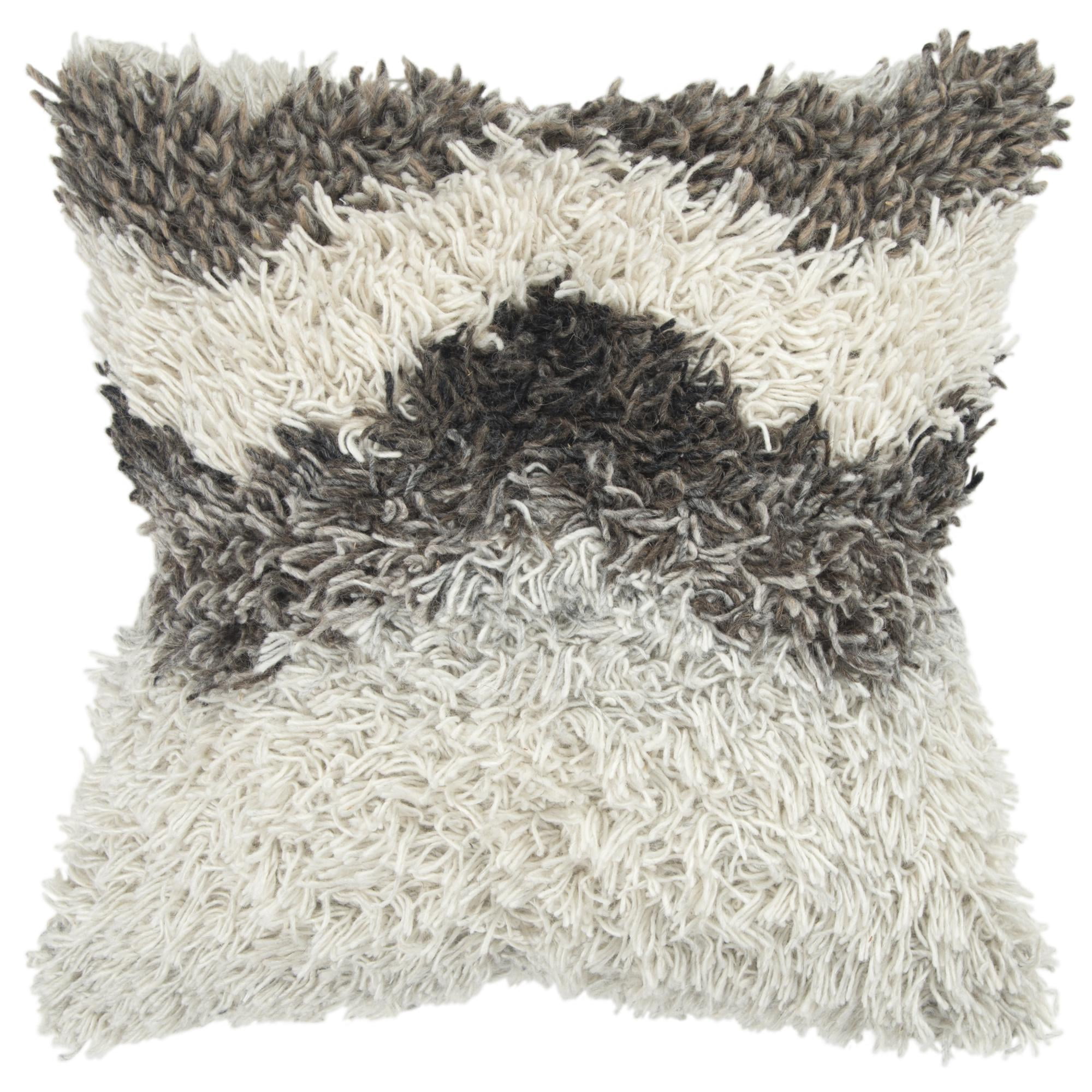 Rizzy Home White/ Grey Fizzy Pillow Cover - Walmart.com