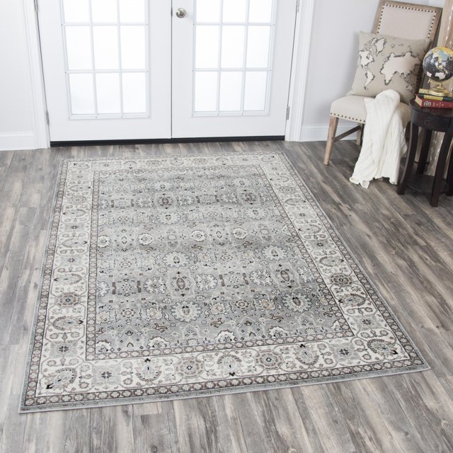 Rizzy Home ZH7093 Gray 5'3" x 7'6" Power-Loomed Area Rug - Walmart.com