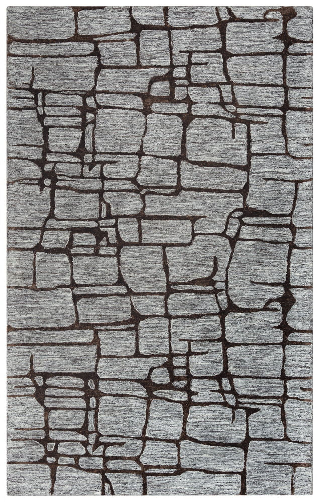 Rizzy Rugs Becker Area Rug BKR104 Charcoal Cubes Blocks 5' x 8 ...