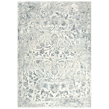 Alora Decor Glamour 5'3"x7'6" Vine/Scroll Cream/Gray/Rust/Blue Area Rug ...
