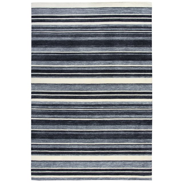 Rizzy Rugs Villa Area Rug VLA103 Charcoal/Gray Banded Rows 8' 6" x 11 ...