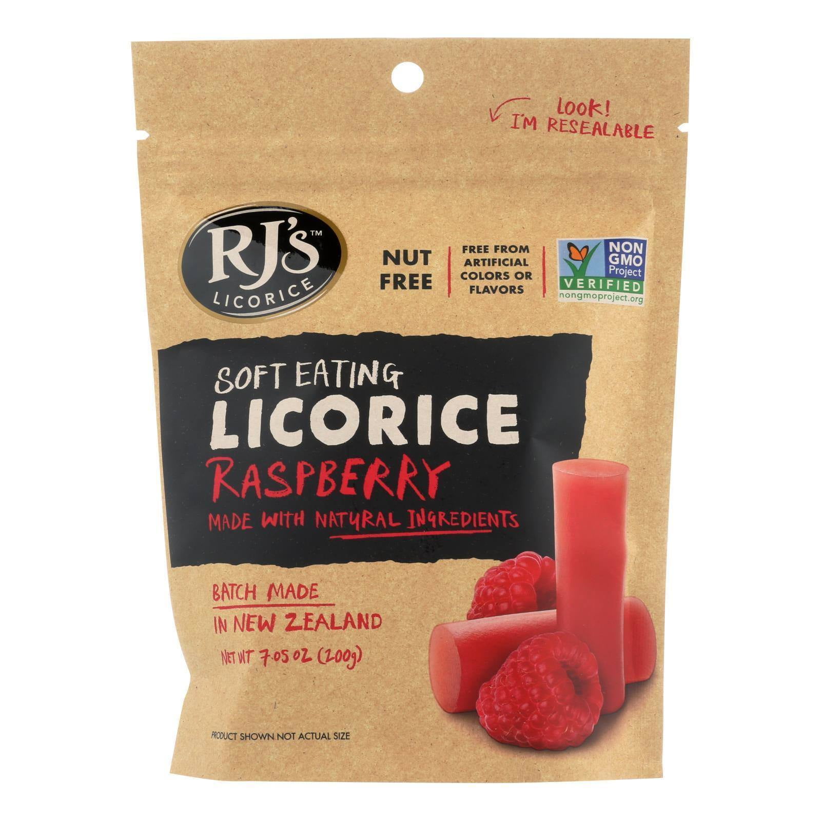 Rj's Licorice Soft Eating Licorice - Raspberry - Case of 8 - 7.05 oz ...