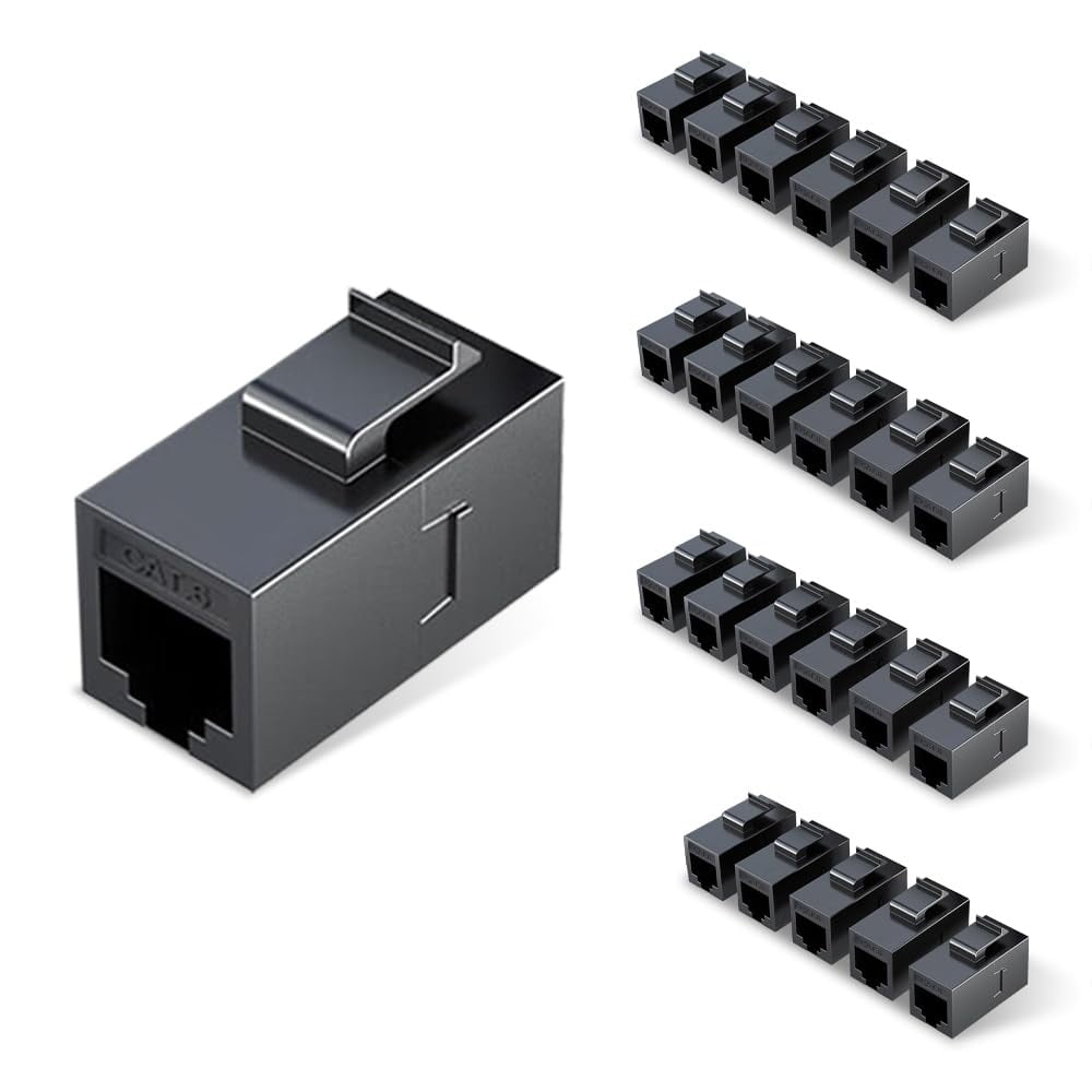 RJ45 Cat6 Keystone Coupler, 24-Pack Female to Female Cat6 Keystone Jack ...