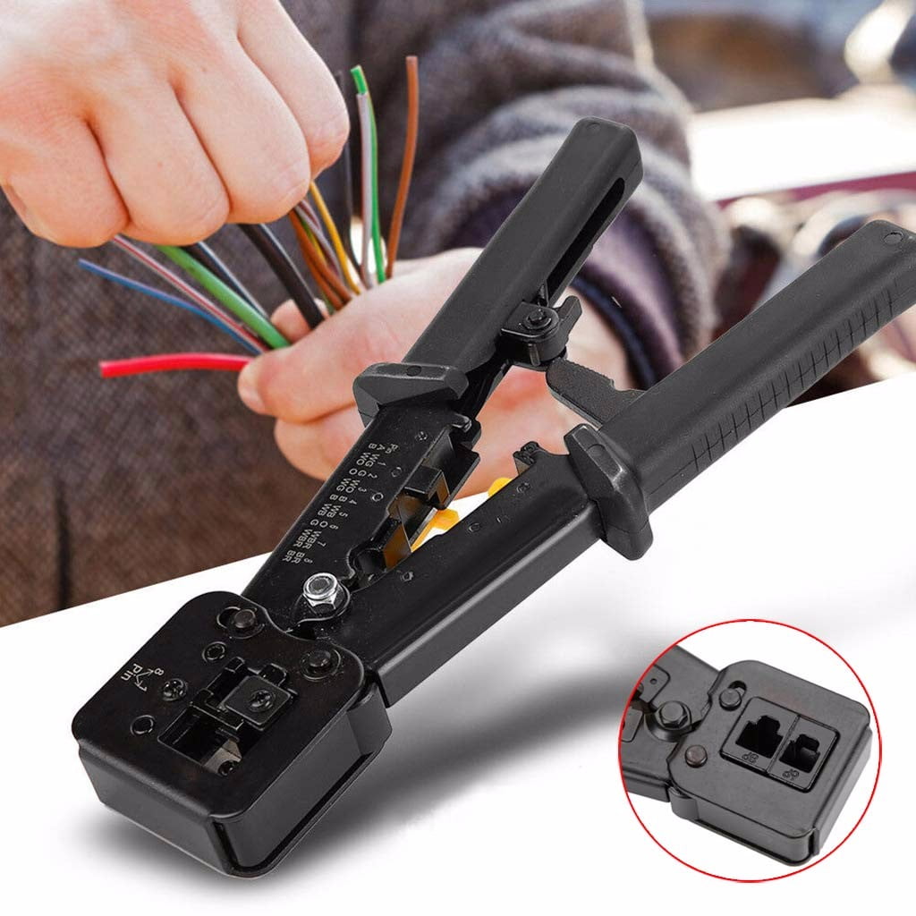 Rj45 Crimp Tool Kit Pass Through Crimper Rj45 Crimping Tool Stripper ...
