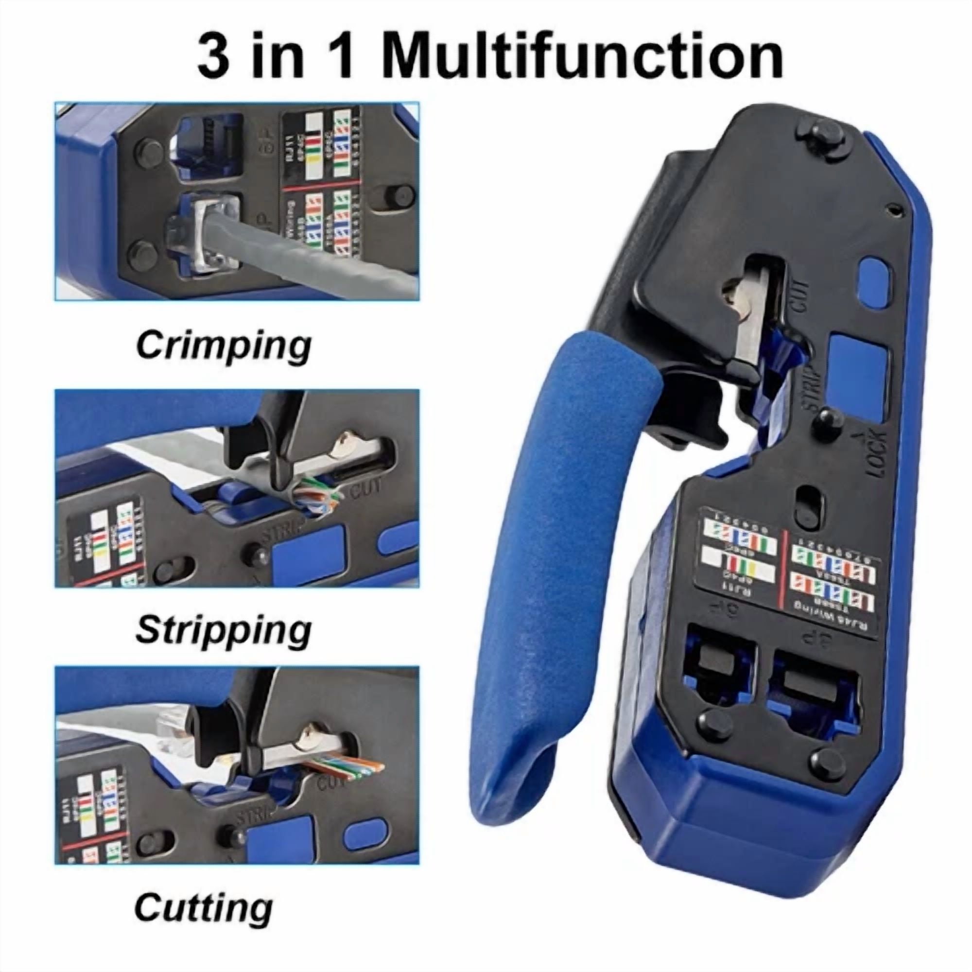 Rj45 Network Cable Crimper Crimping Pliers Cat5 Ethernet Lan Networking ...