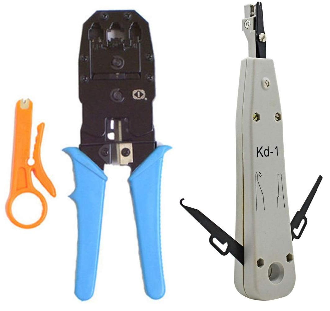 Rj45 Rj11 Crimping Tool, Kd-1 Professional Punch Down Tool Combo Set ...