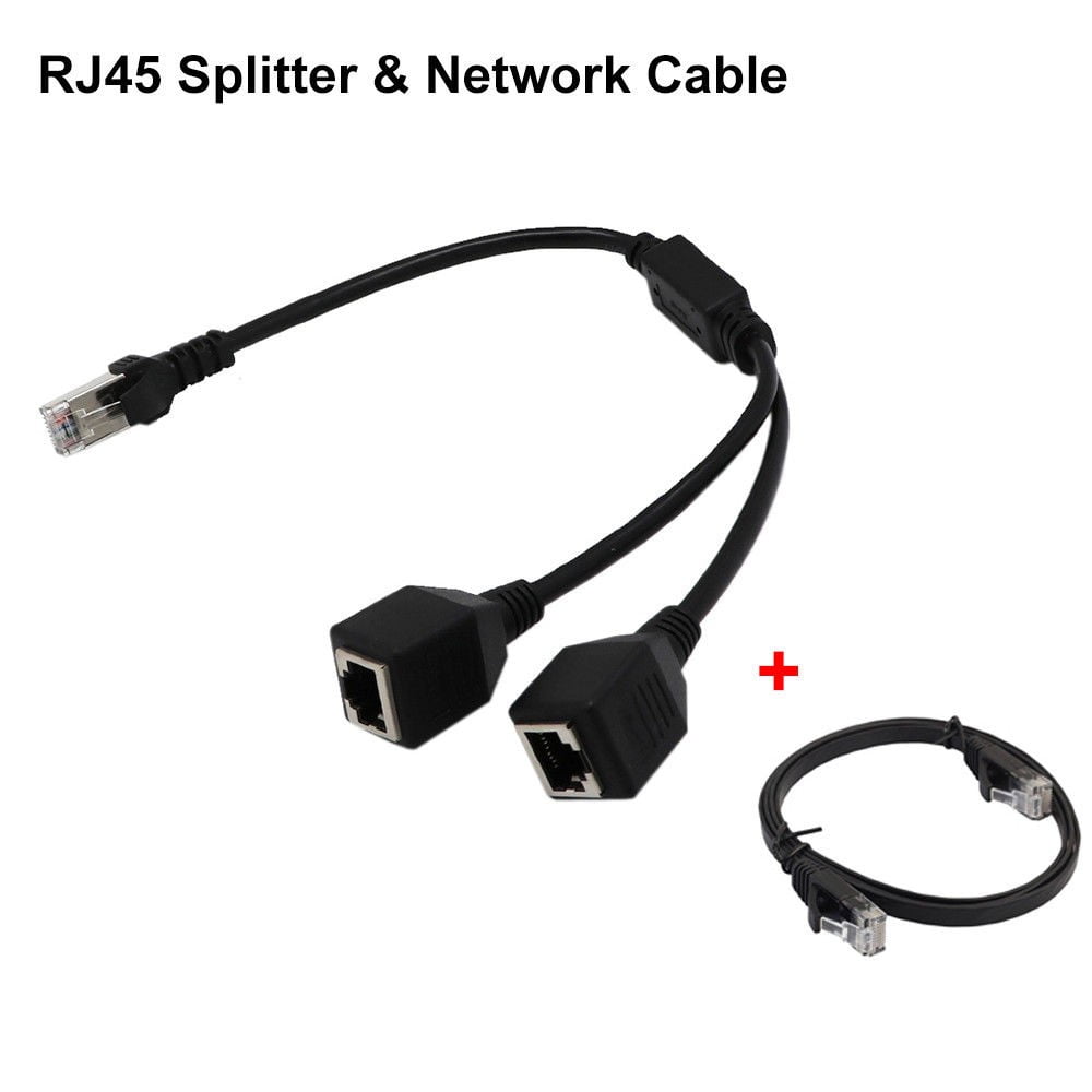 Rj45 Splitter Adapter 1 To 2 Dual Female Port Cat 6 Lan Ethernet ...