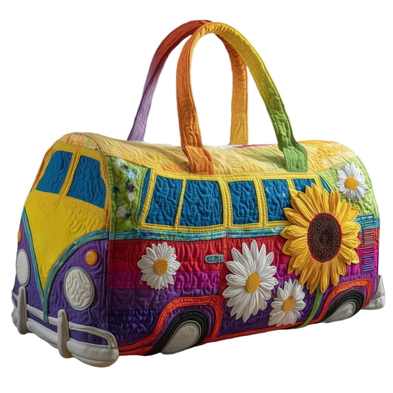 RjnShan Hippie Van Quilted Duffle Bag, Boho Travel Weekender Bag with ...
