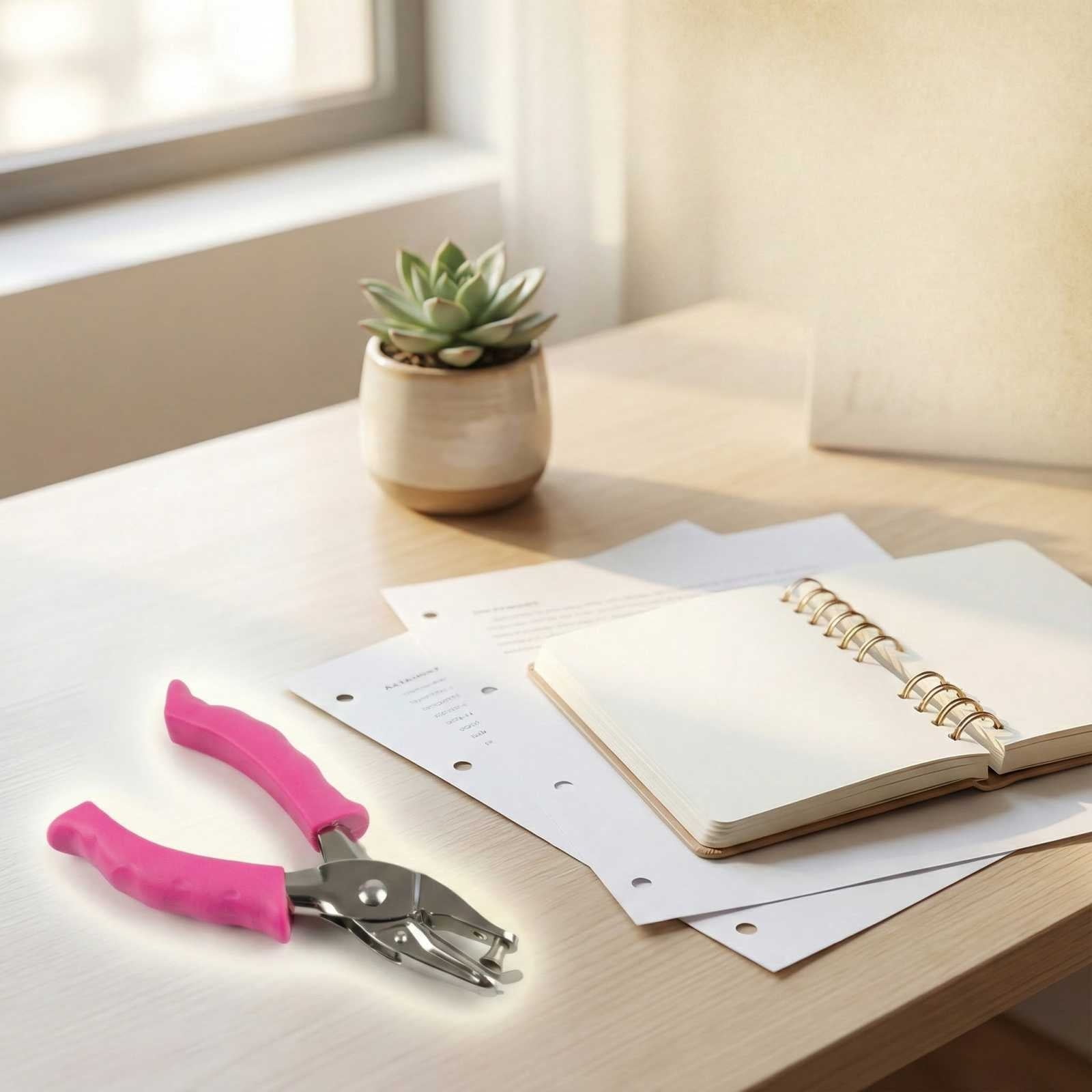 RjnShan Single Hole Punch, Ergonomic Handheld Hole Puncher with Soft ...