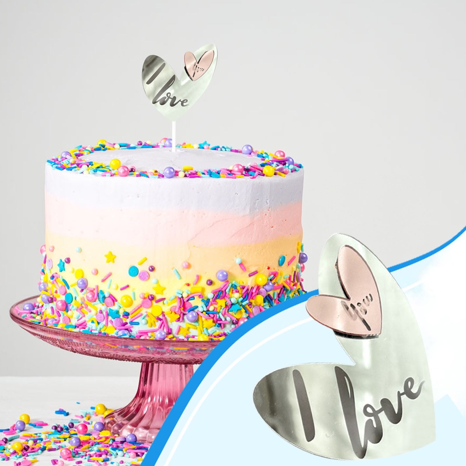 Rkxzt 10 Pcs Love Acrylic Cake Toppers – Valentine's Day Cupcake ...
