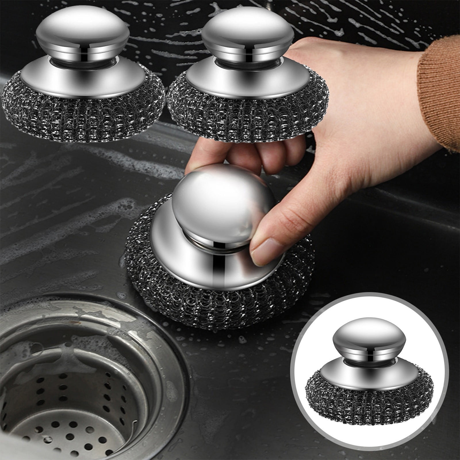 Rkxzt 2 Pack Steel Wool Scrubber, 2024 Upgraded Stainless Steel Wool ...