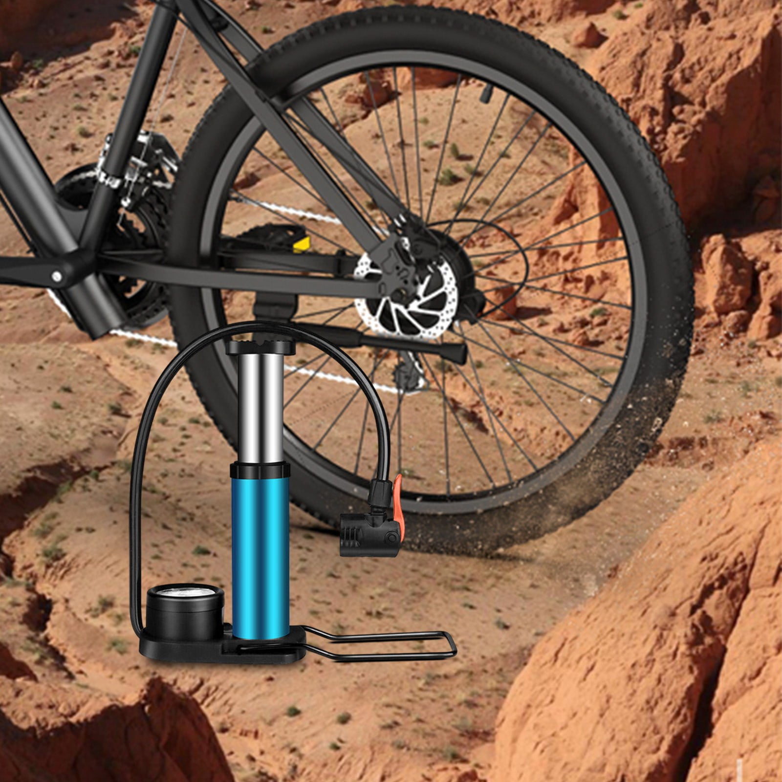 Rkxzt Bike Pump, Mini Bicycle Pump Portable Bike Floor Pump with ...