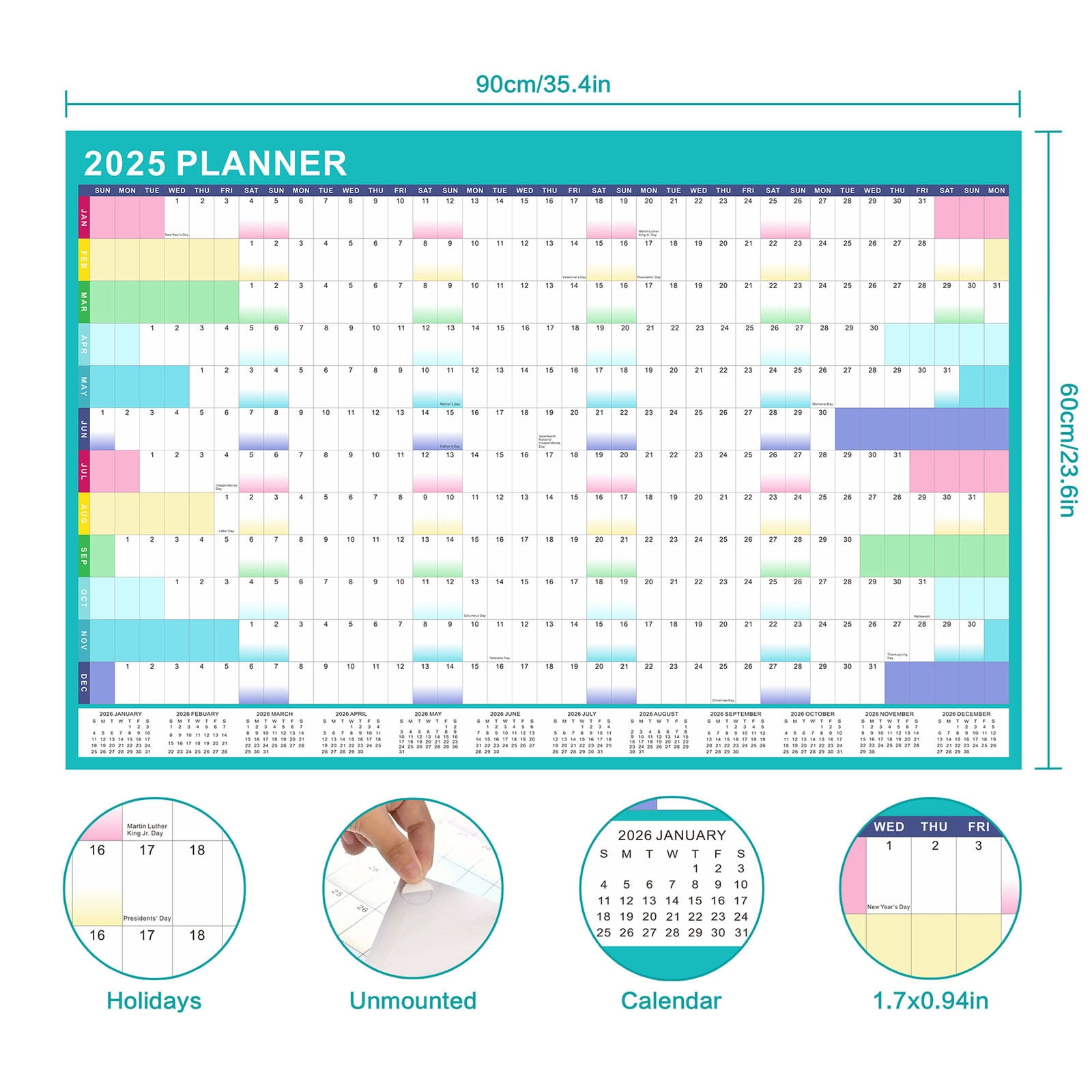 Rkxzt Calendar,Wall Mounted Erasable Calendar Schedule Planner 2025 ...