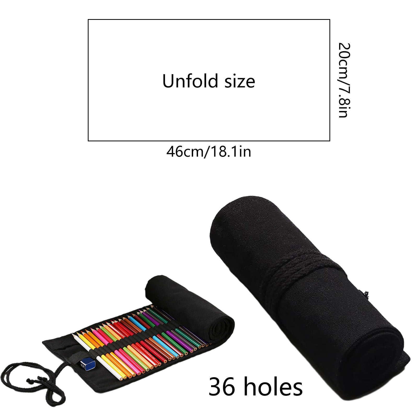 Rkxzt Canvas Pencil Cases,Canvas Pencil Roll Organizer for Colored ...