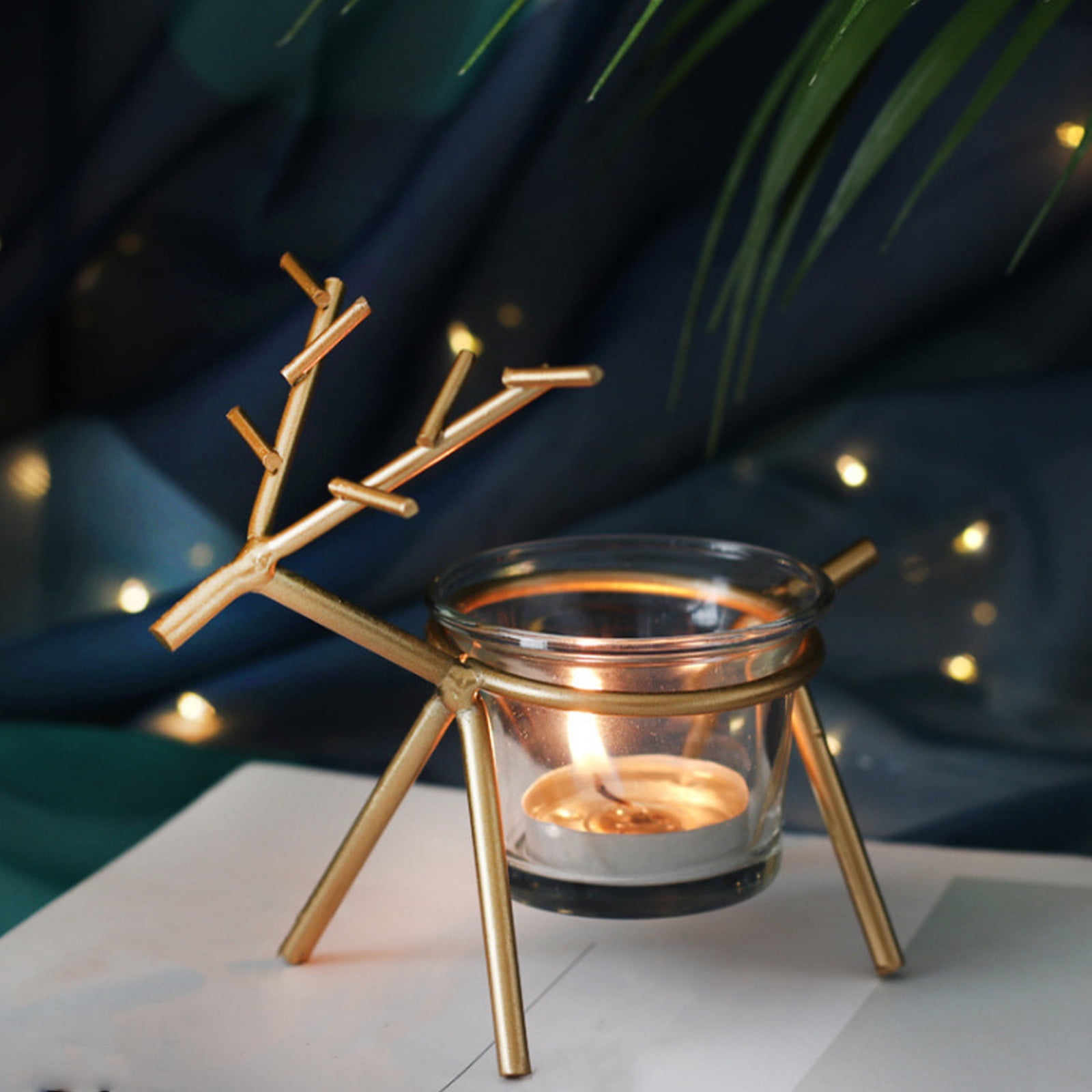 Rkxzt Christmas Reindeer Candle Holder, Metal Reindeer Tealight Candle ...