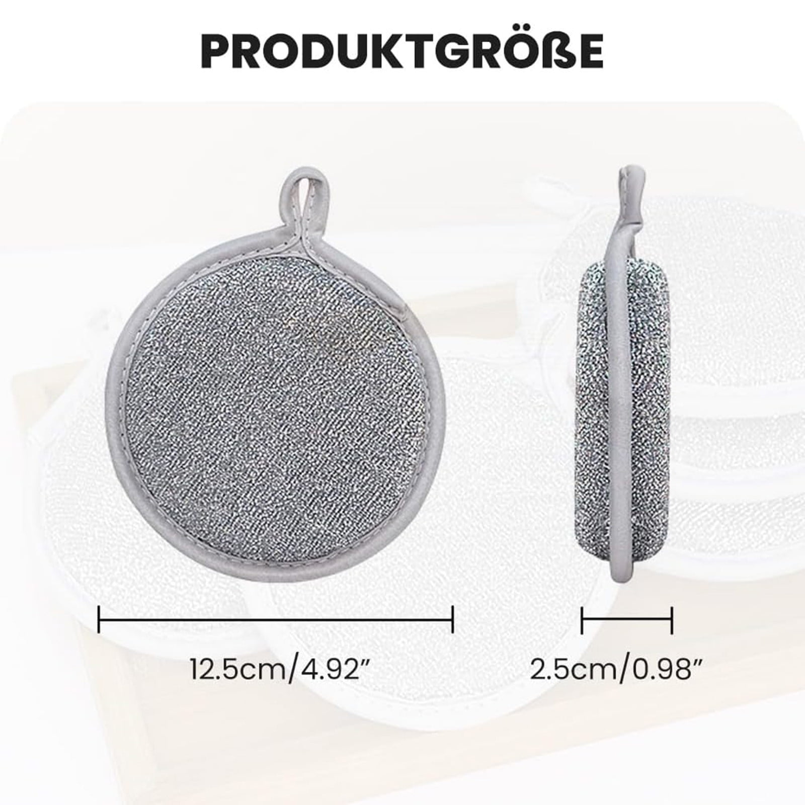 Rkxzt Dishcloth,Double Sided Dishwashing Sponge High Elastic Circular ...
