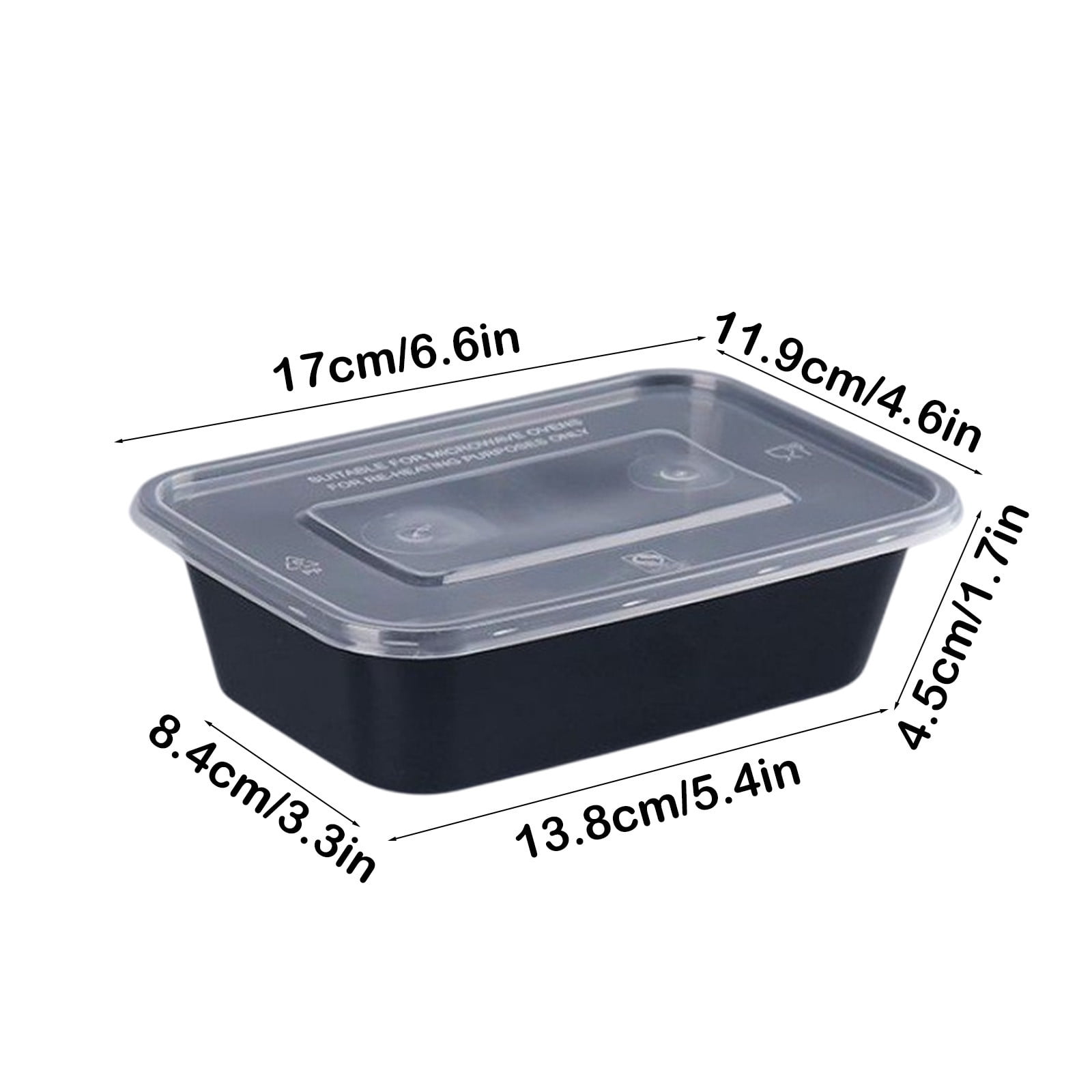 Rkxzt Disposable Lunch Boxes,Disposable Plastic Lunch Box with Lid 20 ...