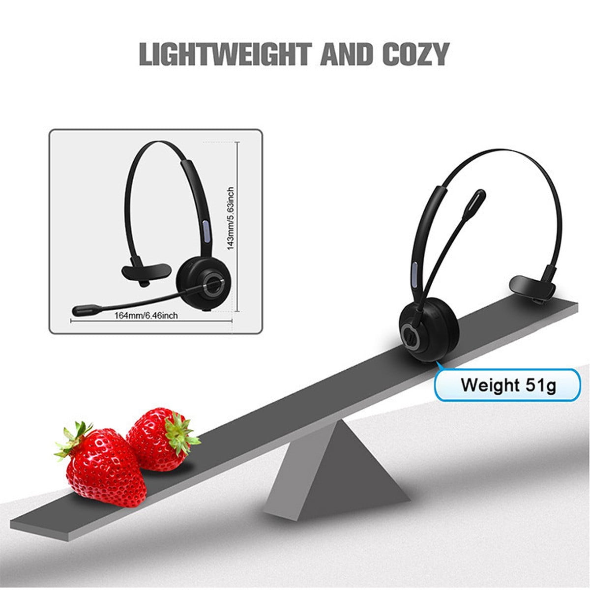 Rkxzt Earphone Bluetooth Headset With Microphone Noise Cancelling ...