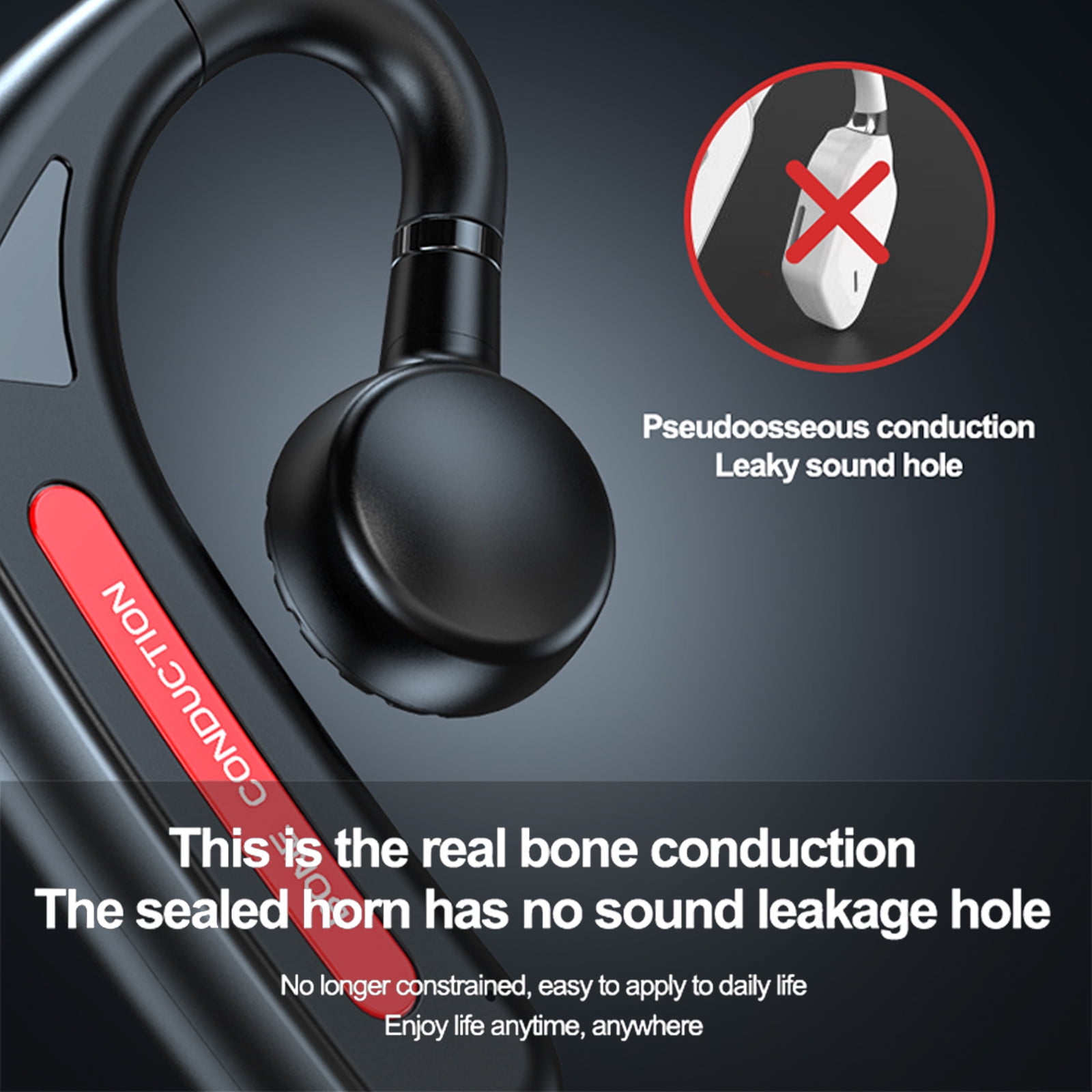 Rkxzt Earphone Bone Conduction Headphones Wireless Bluetooth 5.0 Open ...