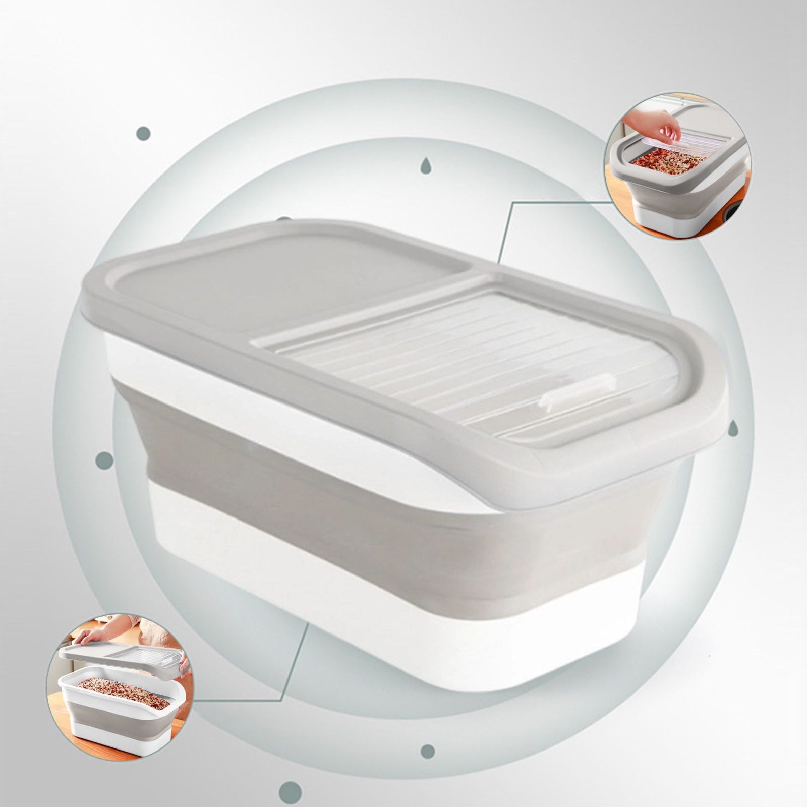 Rkxzt Folding Rice Boxes,Airtight Dog Food Storage Container with ...