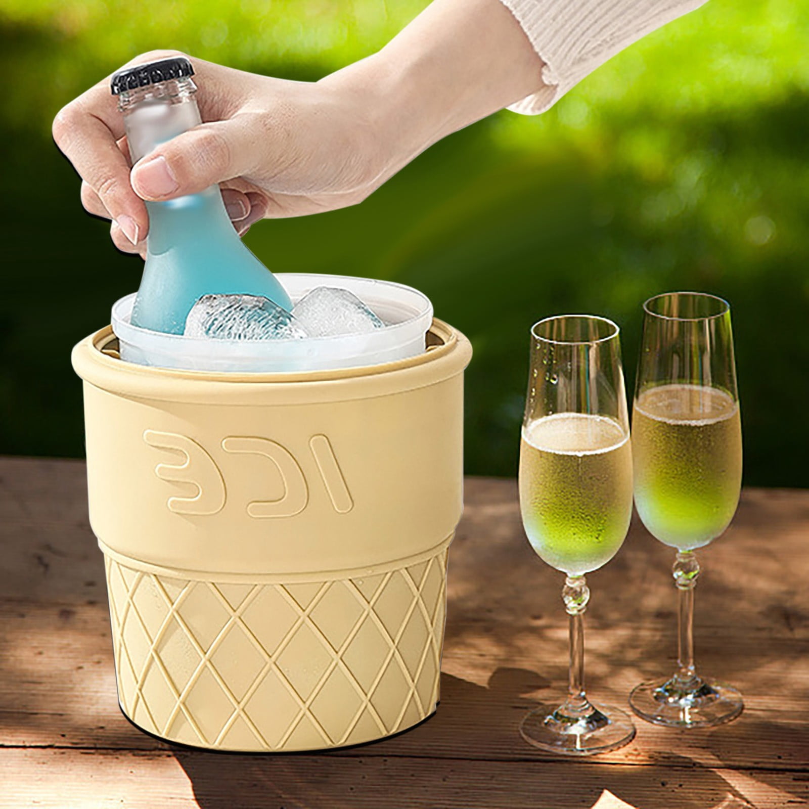 Rkxzt Ice Cream Shaped Ice Maker,Ice Cream Ice Bucket for Beverages ...
