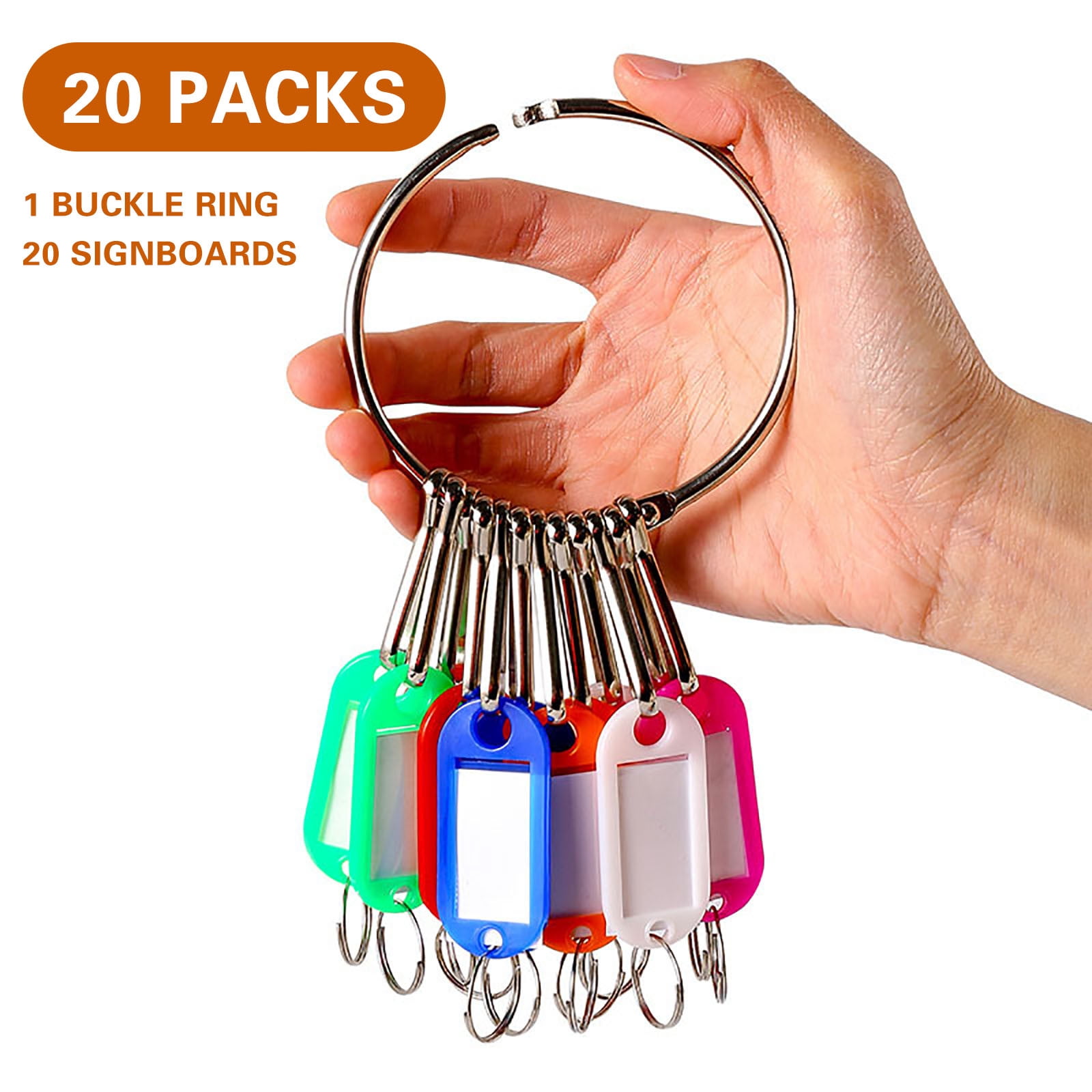 Rkxzt Key Tags, 20 Key Label Tags with Ring, 20 Key Chain Rings, 1 Key ...