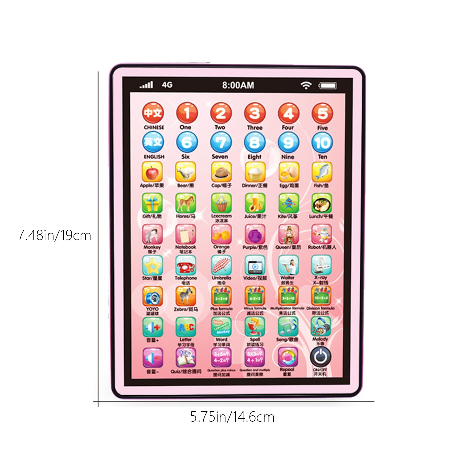 Rkxzt Kids Tablet,Educational Learning Tablet for Minors with LED ...