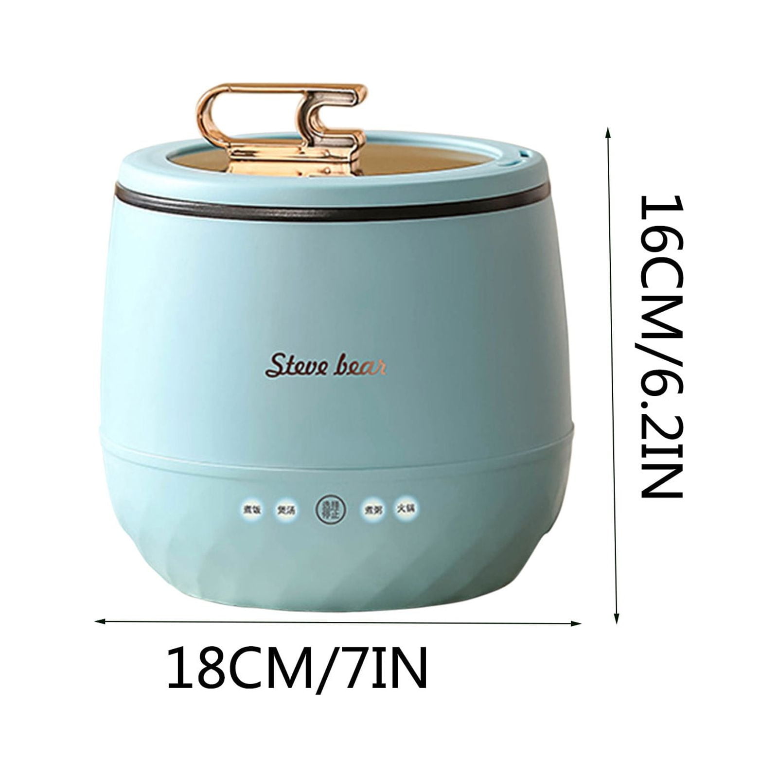 Rkxzt Metal Rice Cooker Mini Multifunctional Cooker 1.8L Electric Pot ...