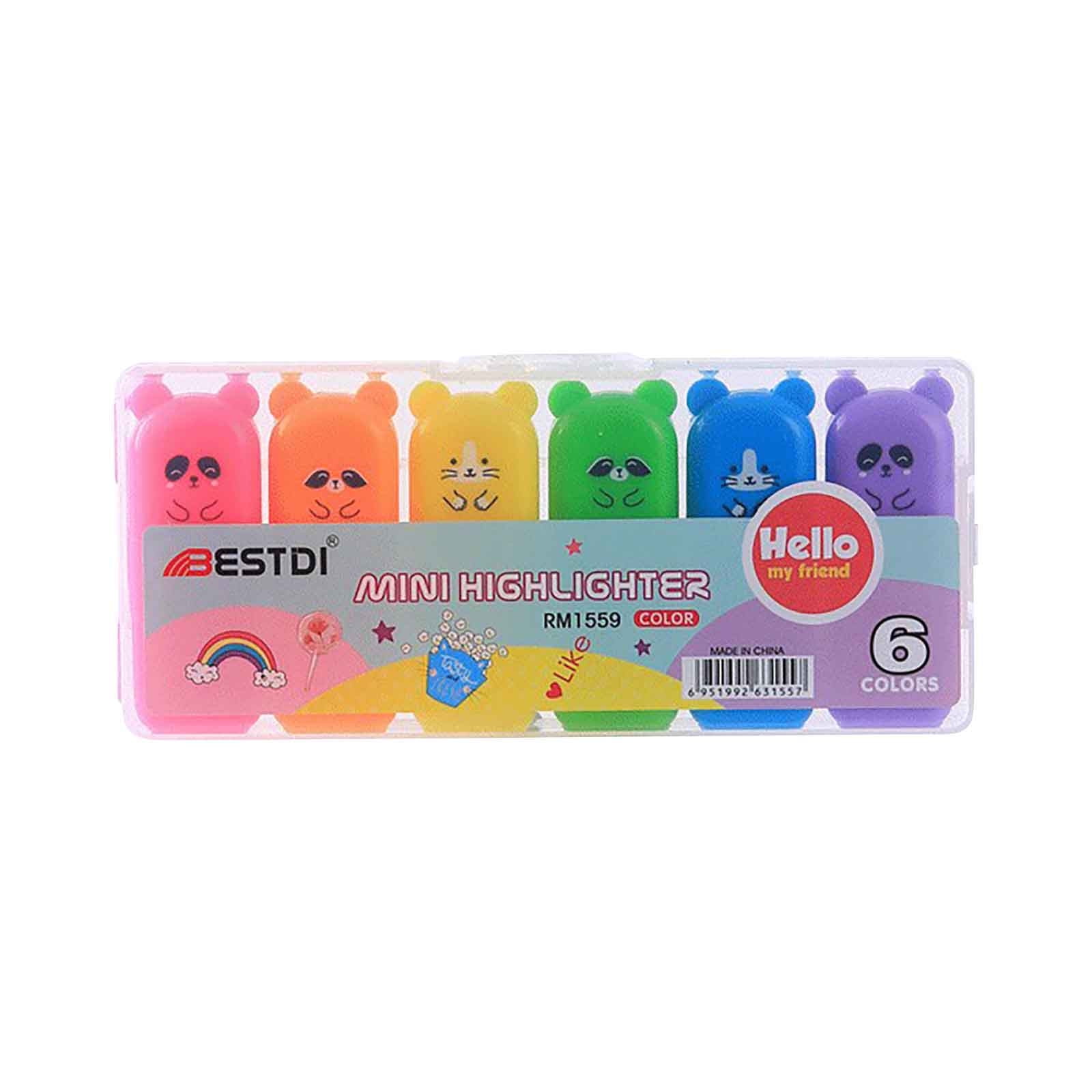Rkxzt Mini Highlighters Assorted Colors,Multi Colored Highlighters 6 ...