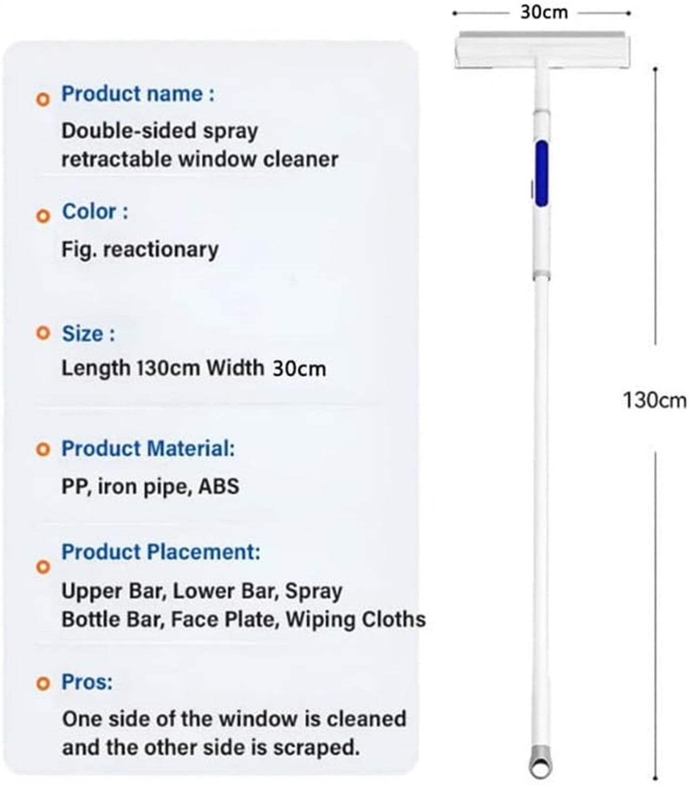 Rkxzt Mop Telescopic Window Squeegee Cleaner Tool with Spray Function ...