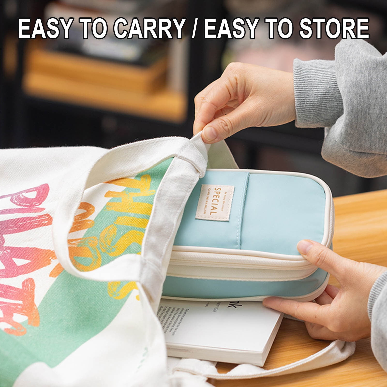 Rkxzt Pencil Cases,Large Capacity Double Window Pencil Case Cloth ...