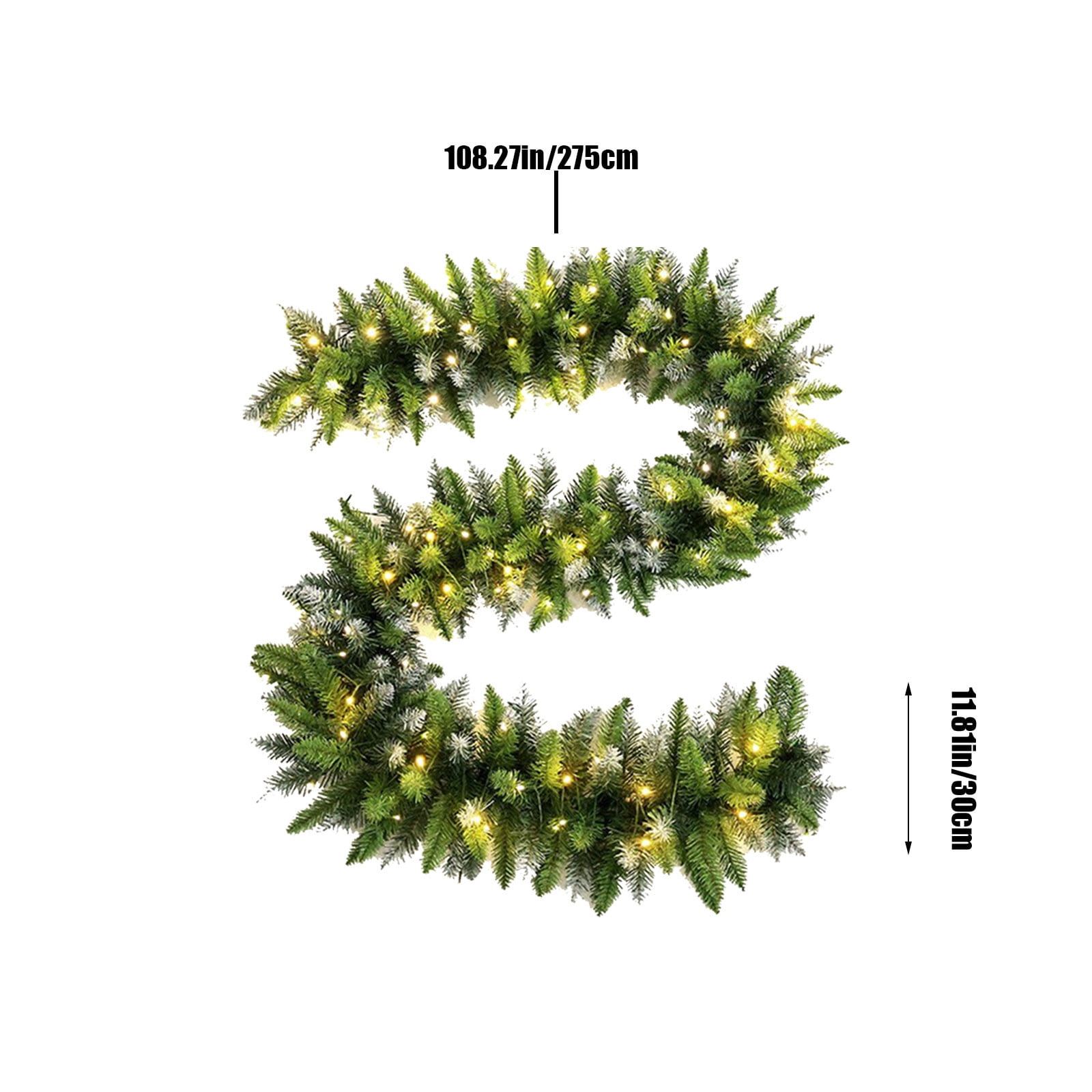 Rkxzt Pine Needle Decorations,2.7 Meter Fake Pine Needle Wreath with ...