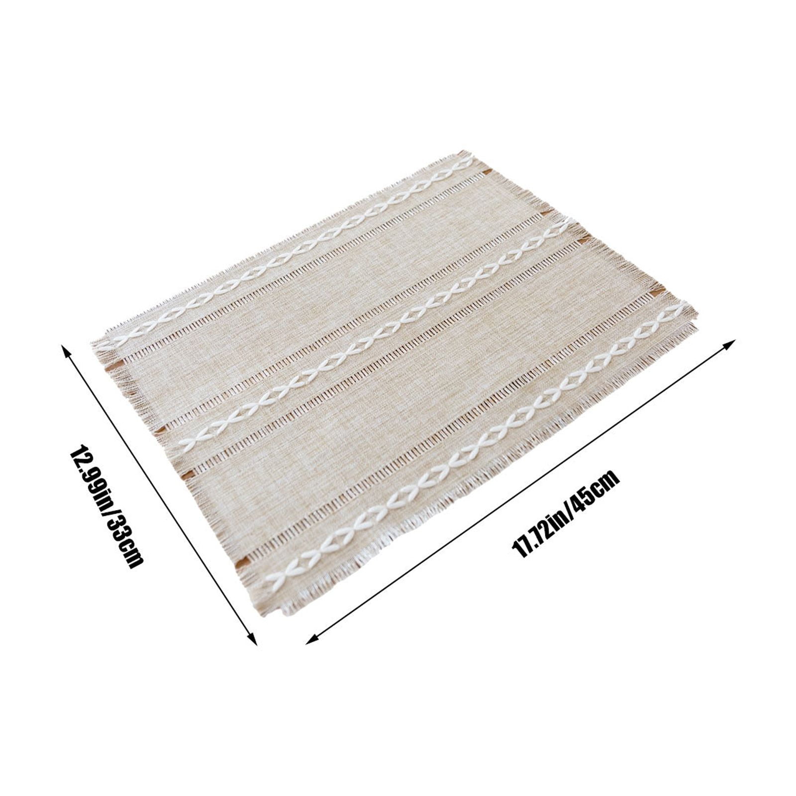 Rkxzt Placemat Linen Tassel Placemat Insulated Table Mat Cloth 33x45cm ...